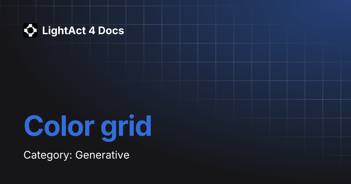 Color grid | LightAct 4 Docs